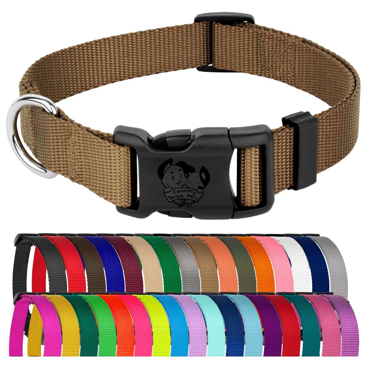 Country Brook Petz Everyday Nylon Dog Collar | Adjustable Pet Collar